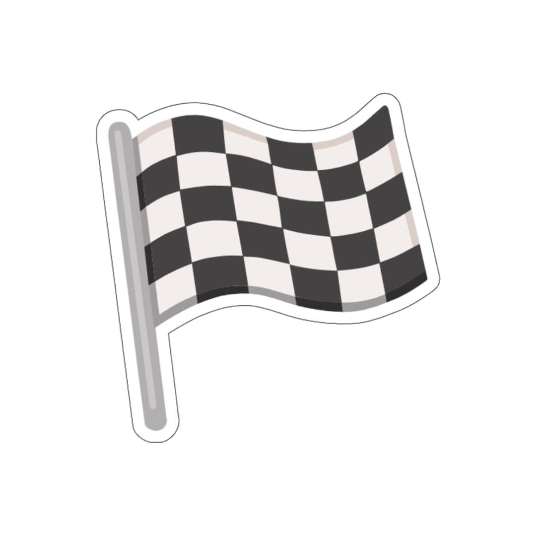 Checkered Flag Emoji Sticker | Race Flag Sticker | Fun Sticker ...