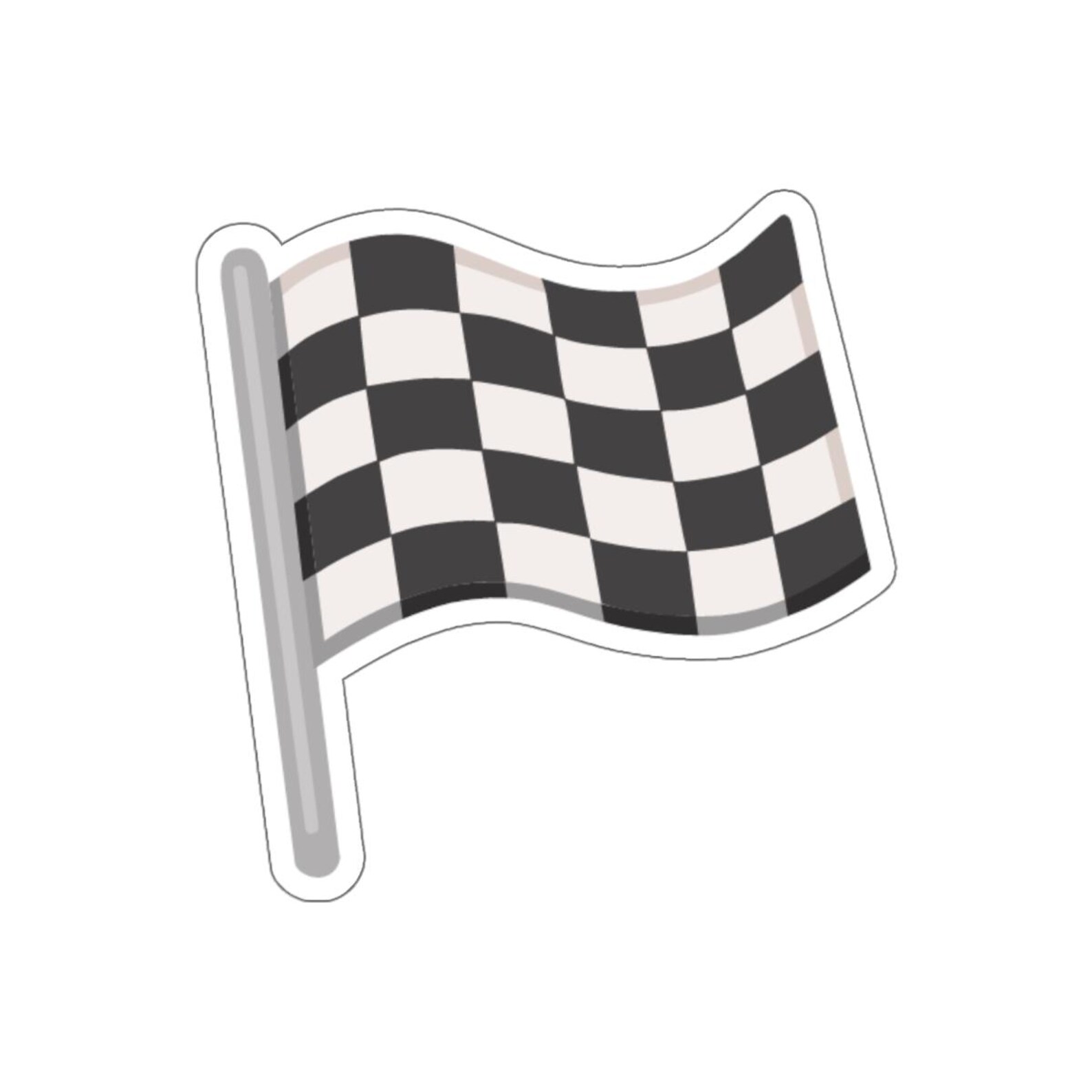 Checkered Flag Emoji Sticker | Race Flag Sticker | Fun Sticker ...