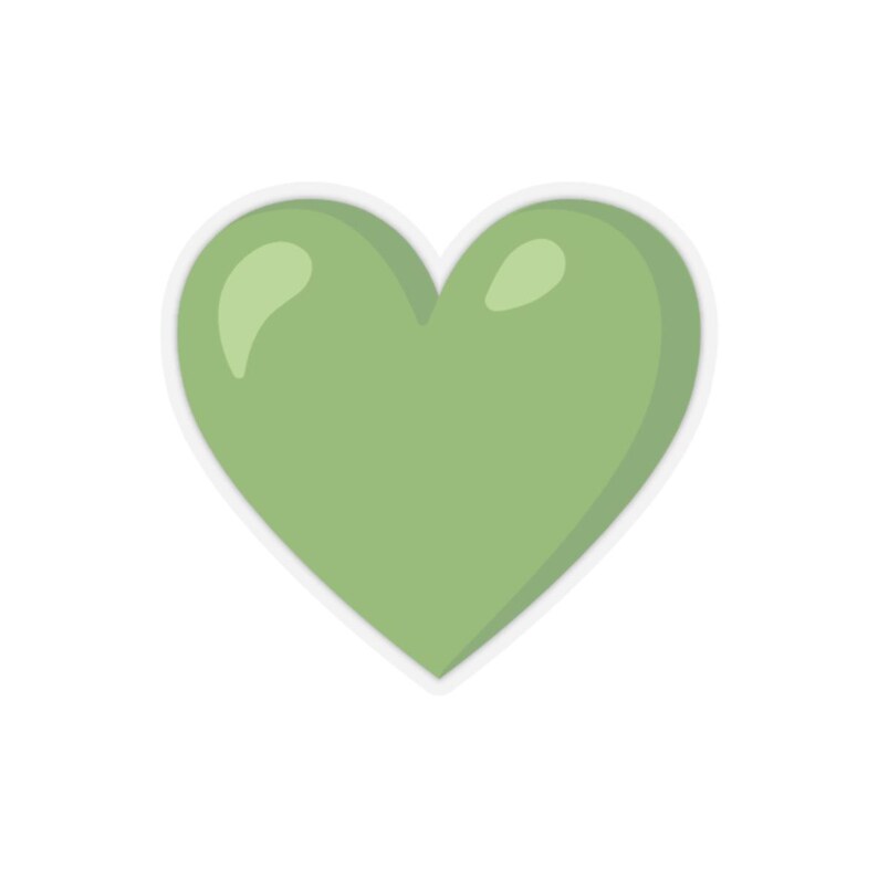 Green Heart Emoji Sticker | Heart Sticker | Fun Sticker Decorations ...