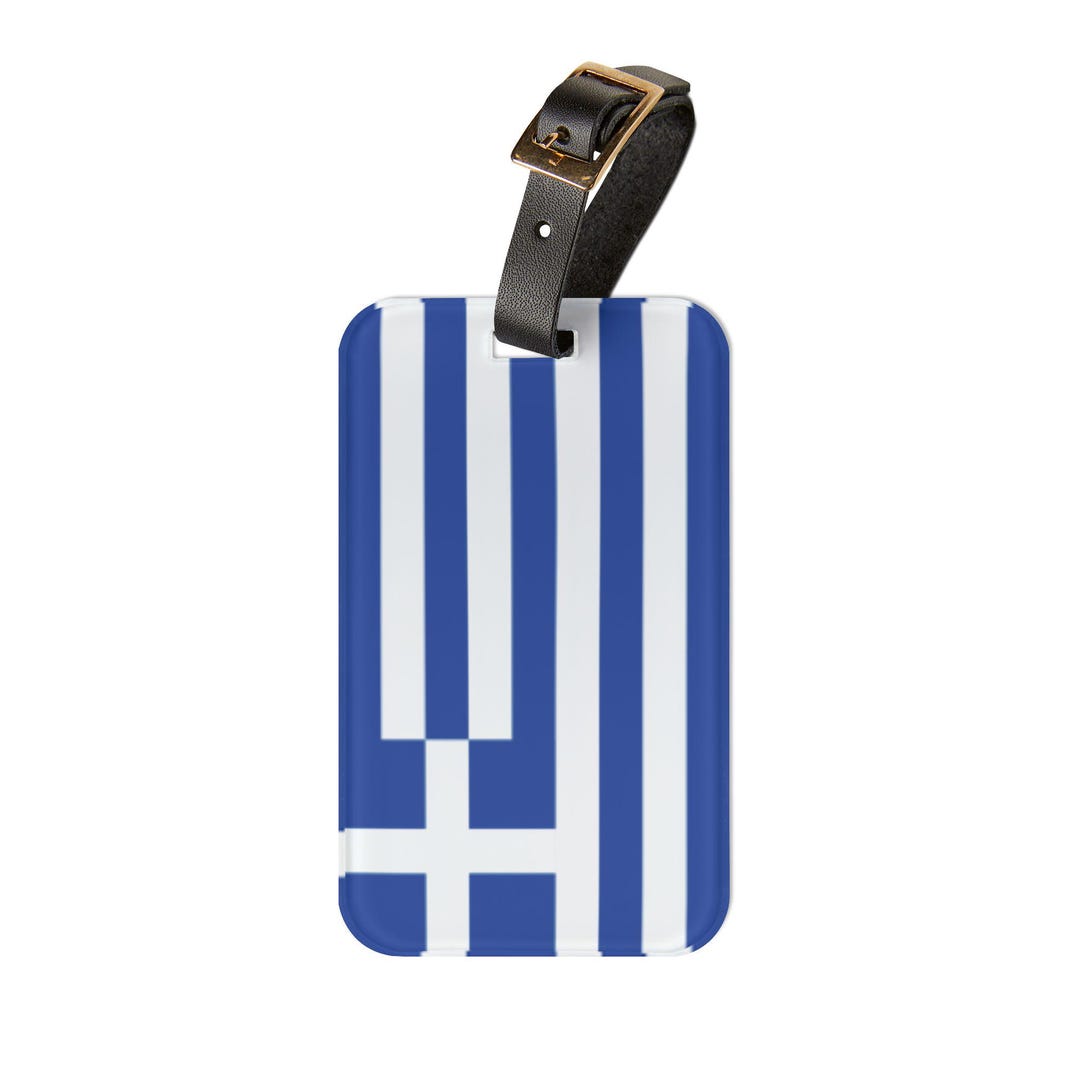 Greece Flag Luggage Tag, Greek Flag Suitcase Tag, Gym Bag Tag, Backpack ...