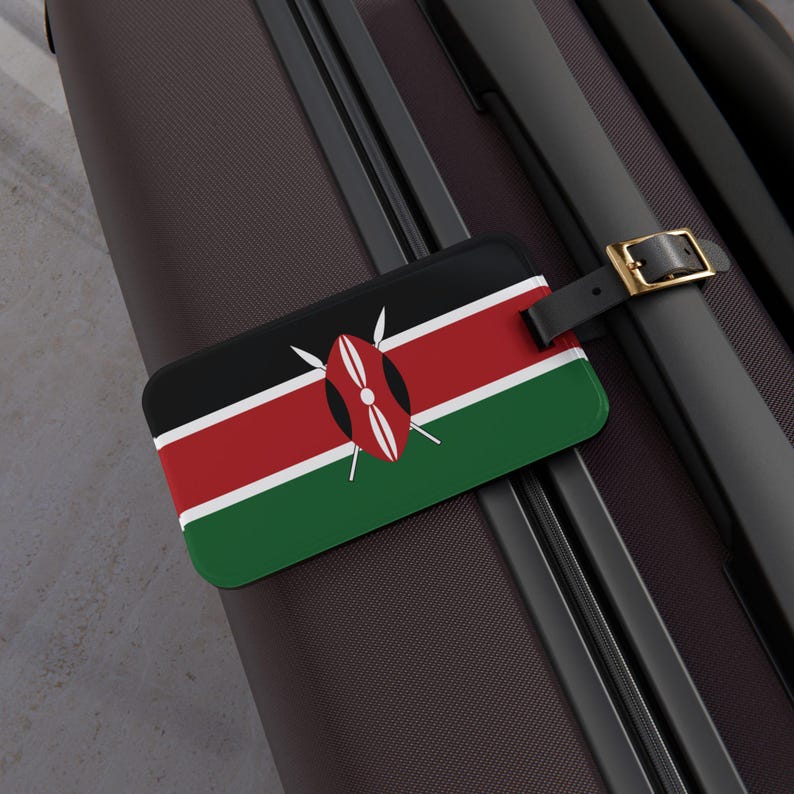 Kenya Flag Luggage Tag, Kenyan Flag Suitcase Tag, Gym Bag Tag, Backpack ...