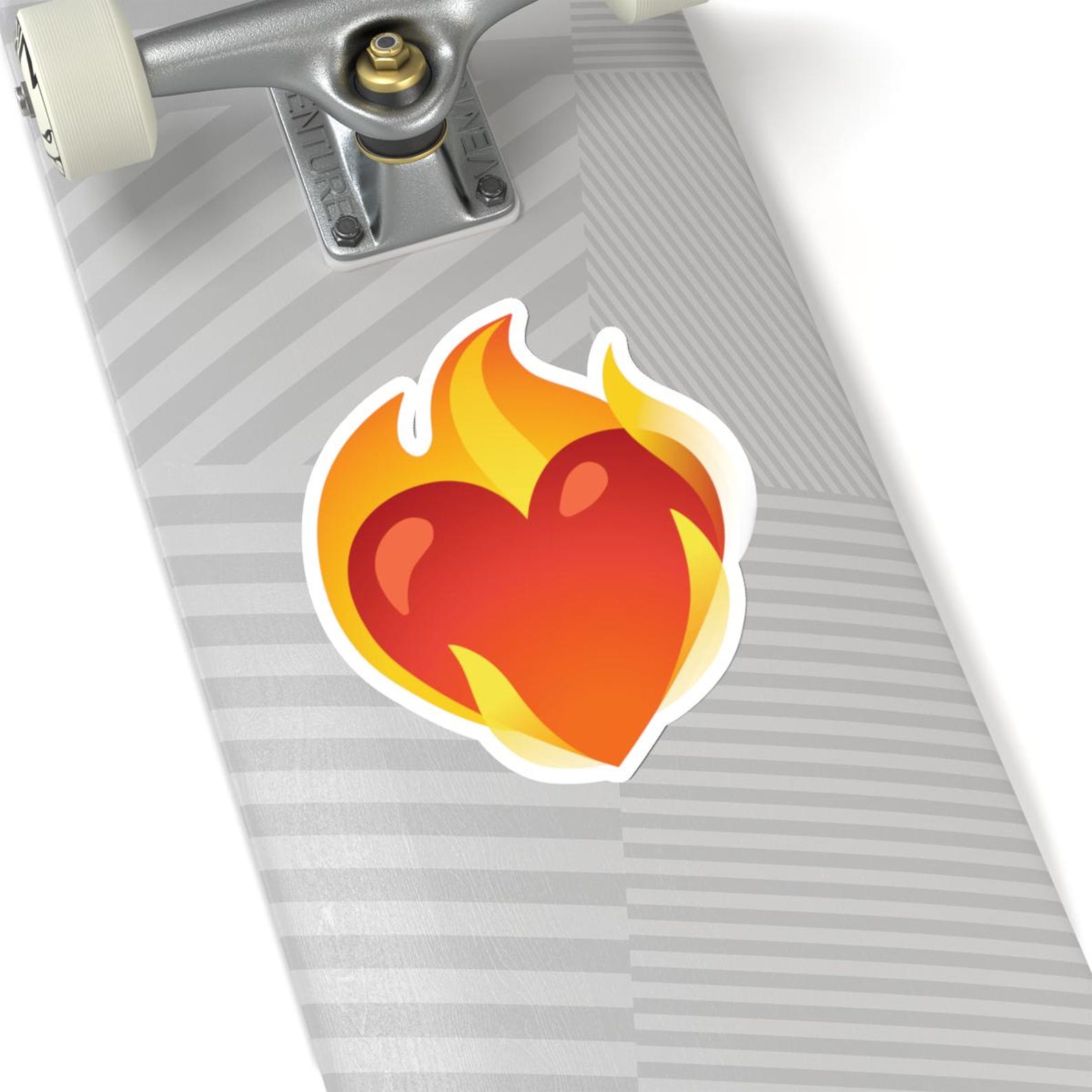 Flaming Heart Emoji Sticker | Heart Sticker | Fun Sticker Decorations ...