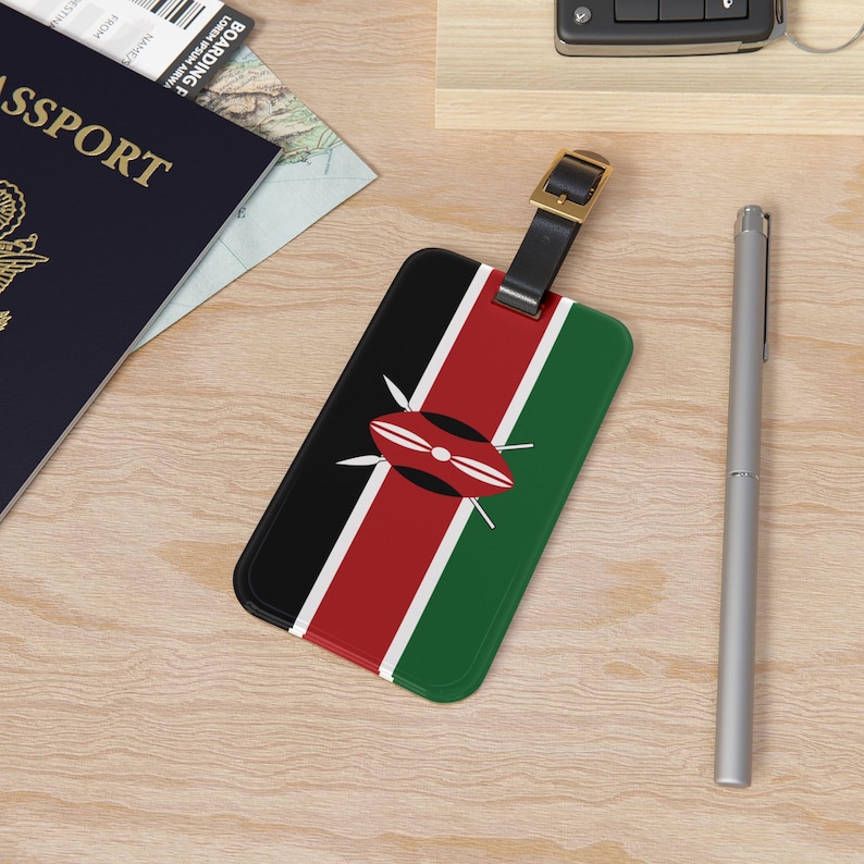 Kenya Flag Luggage Tag, Kenyan Flag Suitcase Tag, Gym Bag Tag, Backpack ...