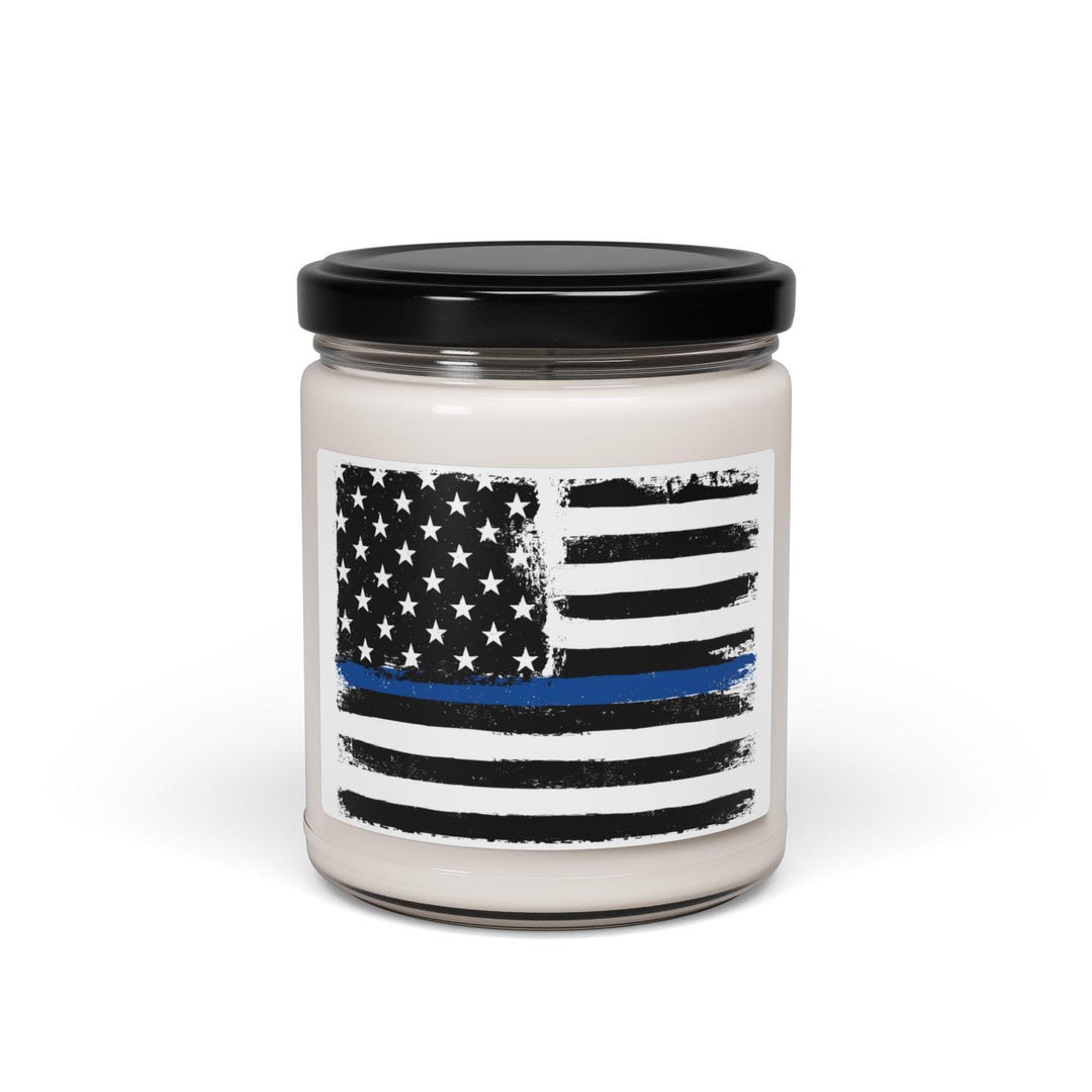 Thin Blue Line Candle | Police | Gift Custom Candle | Friendship Candle ...