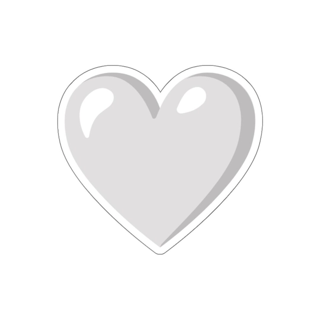White Heart Emoji Sticker | White Heart Sticker | Fun Sticker ...