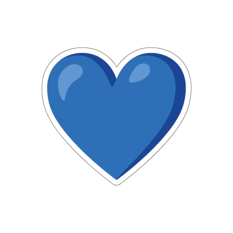 Blue Heart Emoji Sticker | Heart Sticker | Fun Sticker Decorations ...