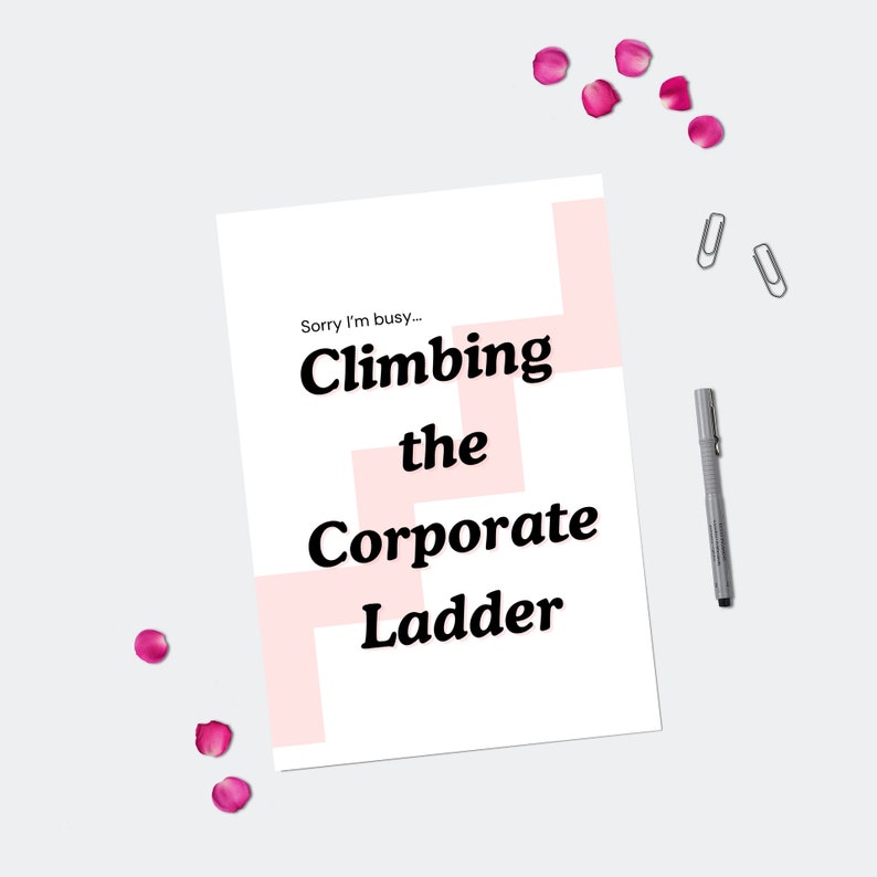 Girly Work From Home Corporate Ladder Poster - Etsy