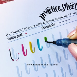 Watercolor Brush Lettering Worksheets Lower-case Alphabet + Practice ...