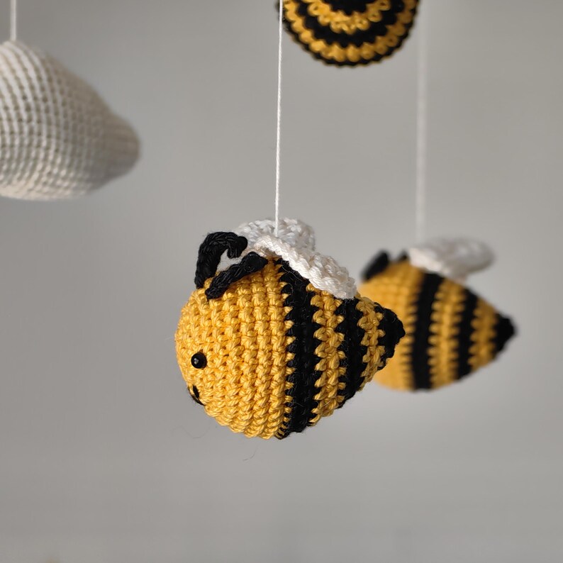 Handmade Bee Nursery Mobile: Honeycomb Cot Decor - Etsy