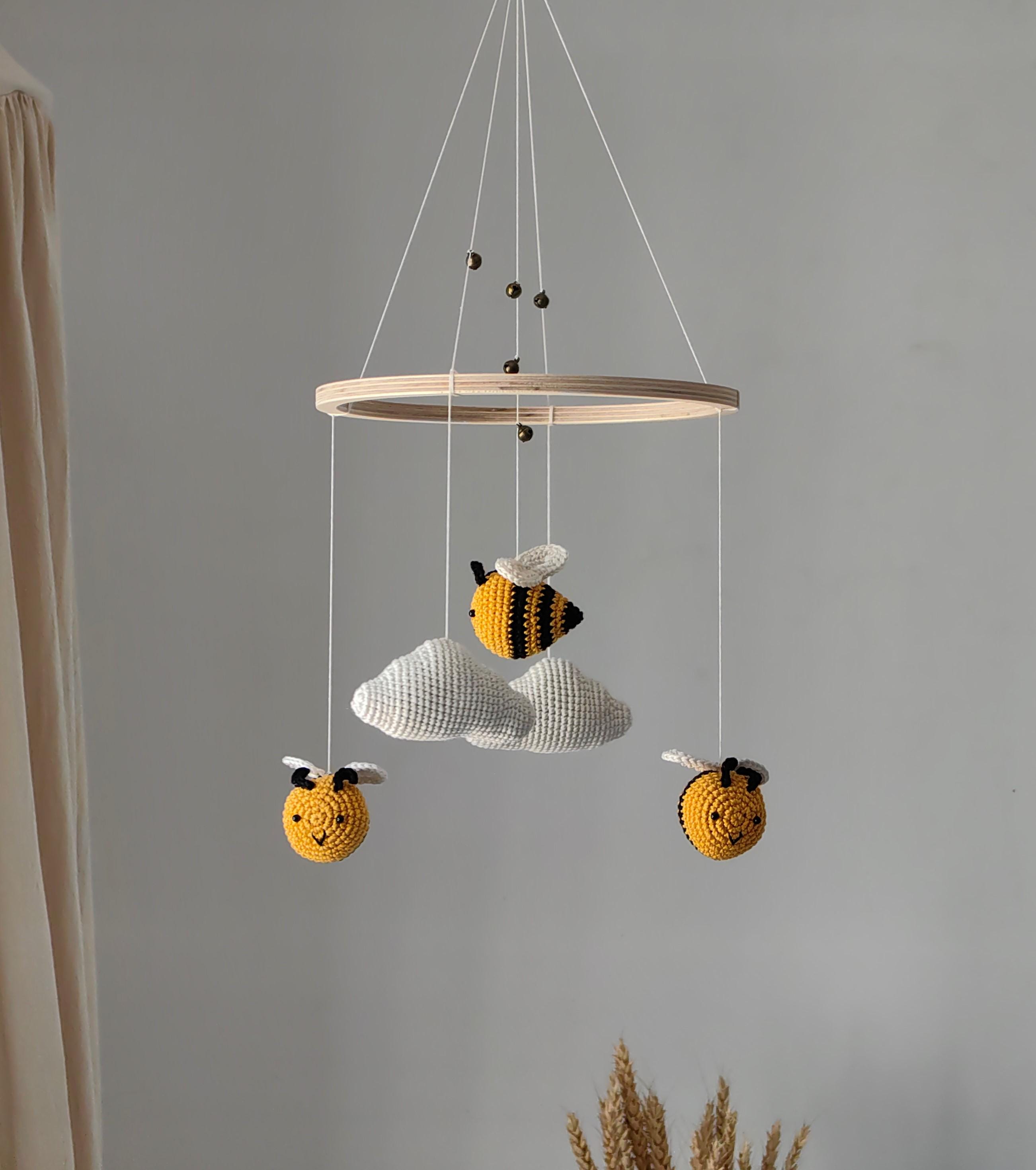 Handmade Bee Nursery Mobile: Honeycomb Cot Decor - Etsy