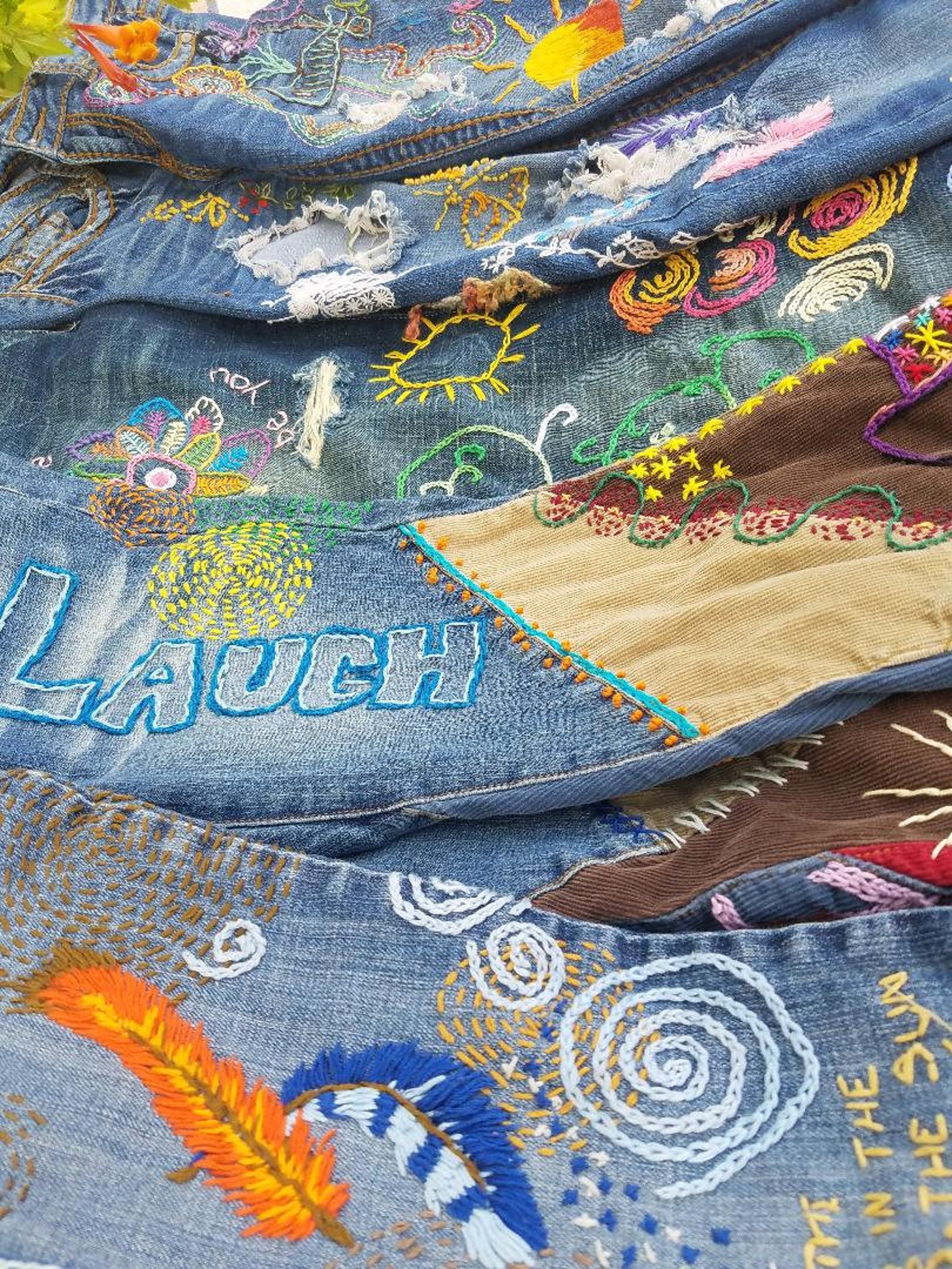 Custom Boho Embroidered Jeans, Made to Order - Etsy