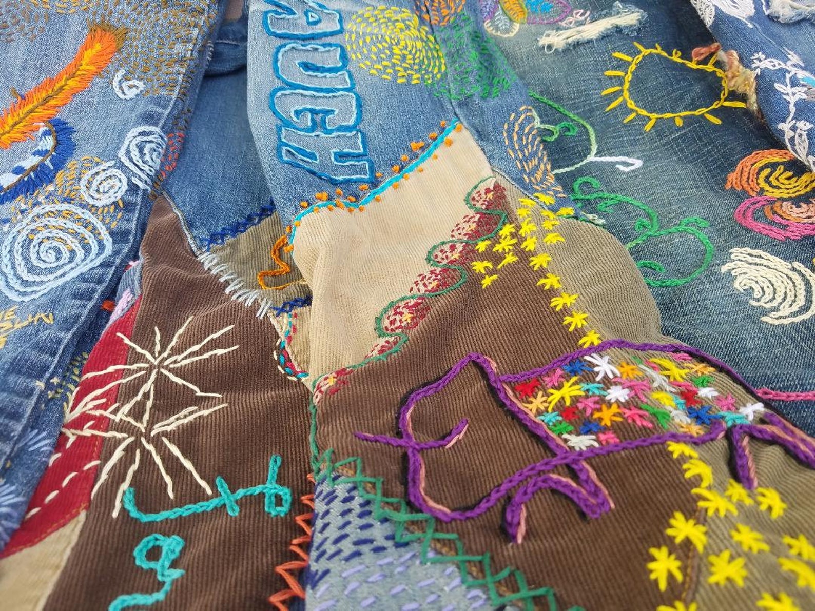 Custom Boho Embroidered Jeans, Made to Order - Etsy