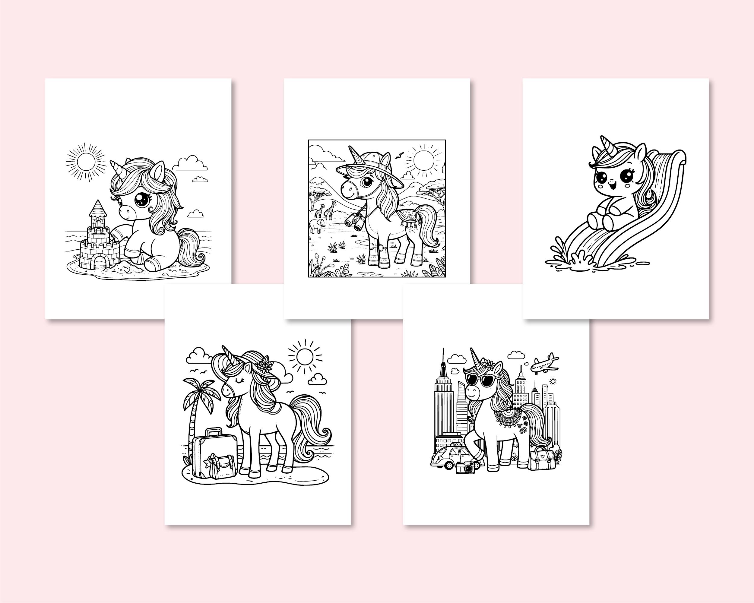 Unicorn Coloring Pages Vacation | 20 Printable Kids Coloring Pages ...