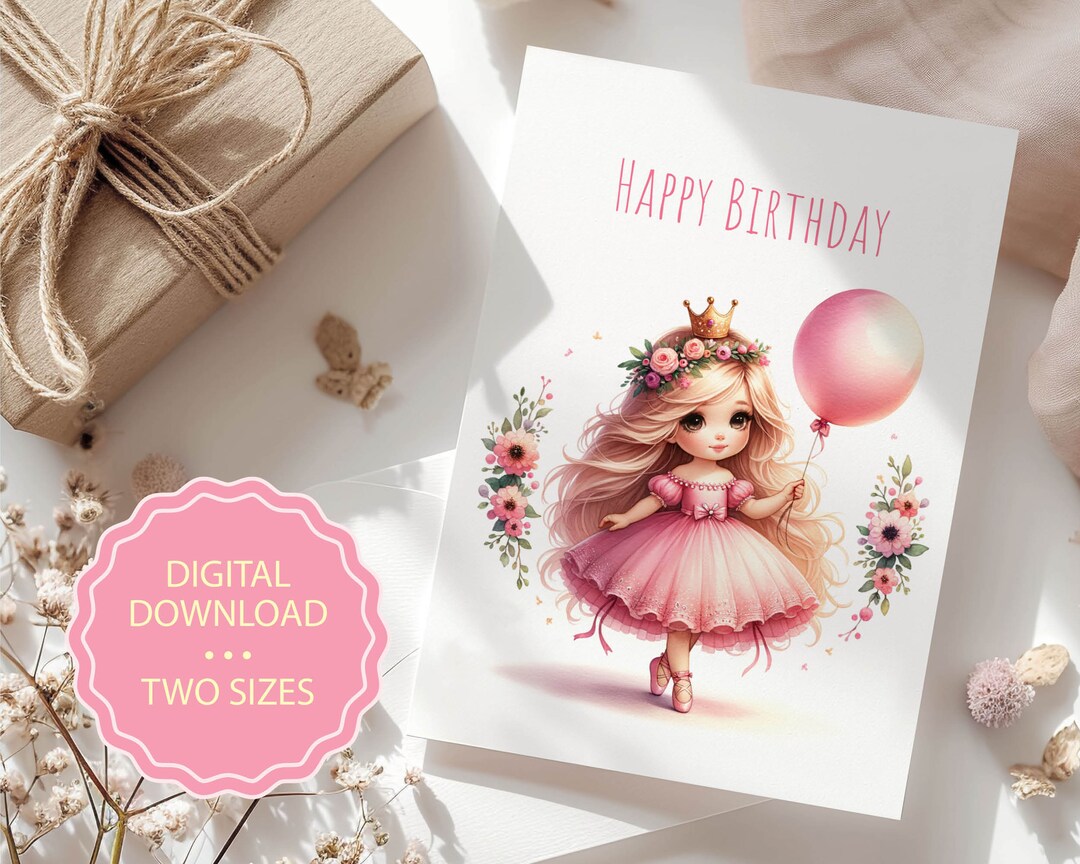 Princess Birthday Card | Fairytale Birthday Card | Girl Birthday Card ...