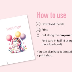 Unicorn Birthday Card | Girl Birthday Card | Unicorn Greeting Card ...