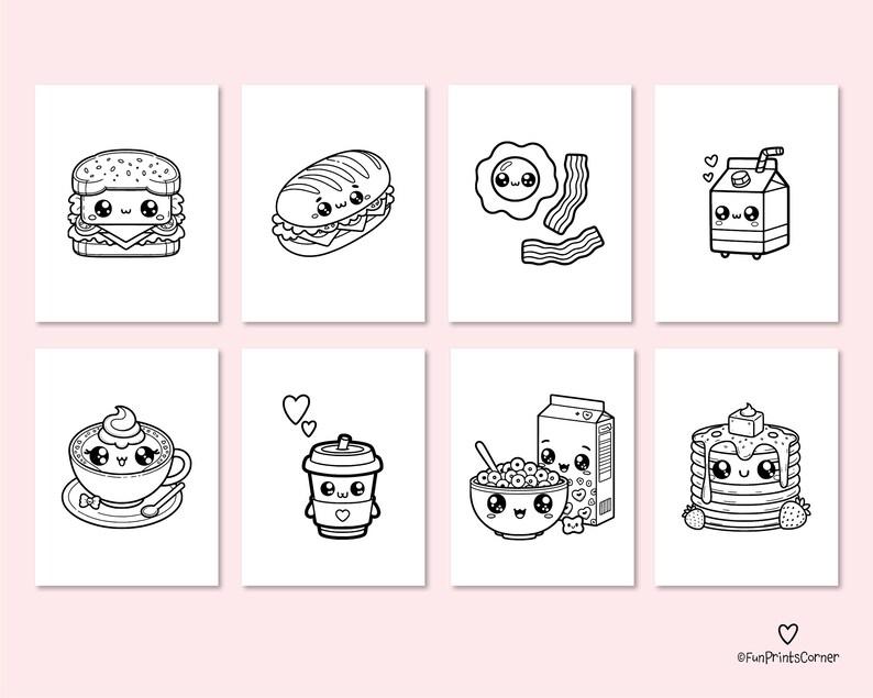 Kawaii Coloring Pages Food | 50 Printable Kids Coloring Pages | Cute ...