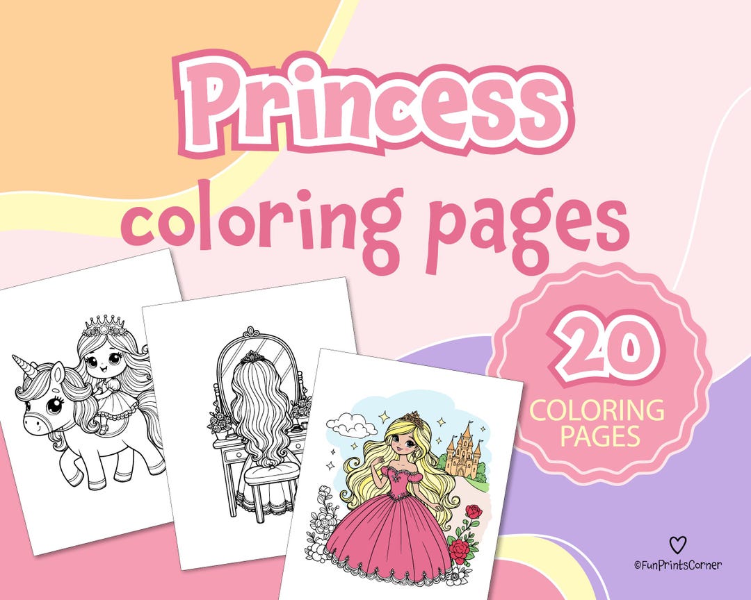 Princess Coloring Pages 20 Printable Coloring Pages for Kids Princess ...