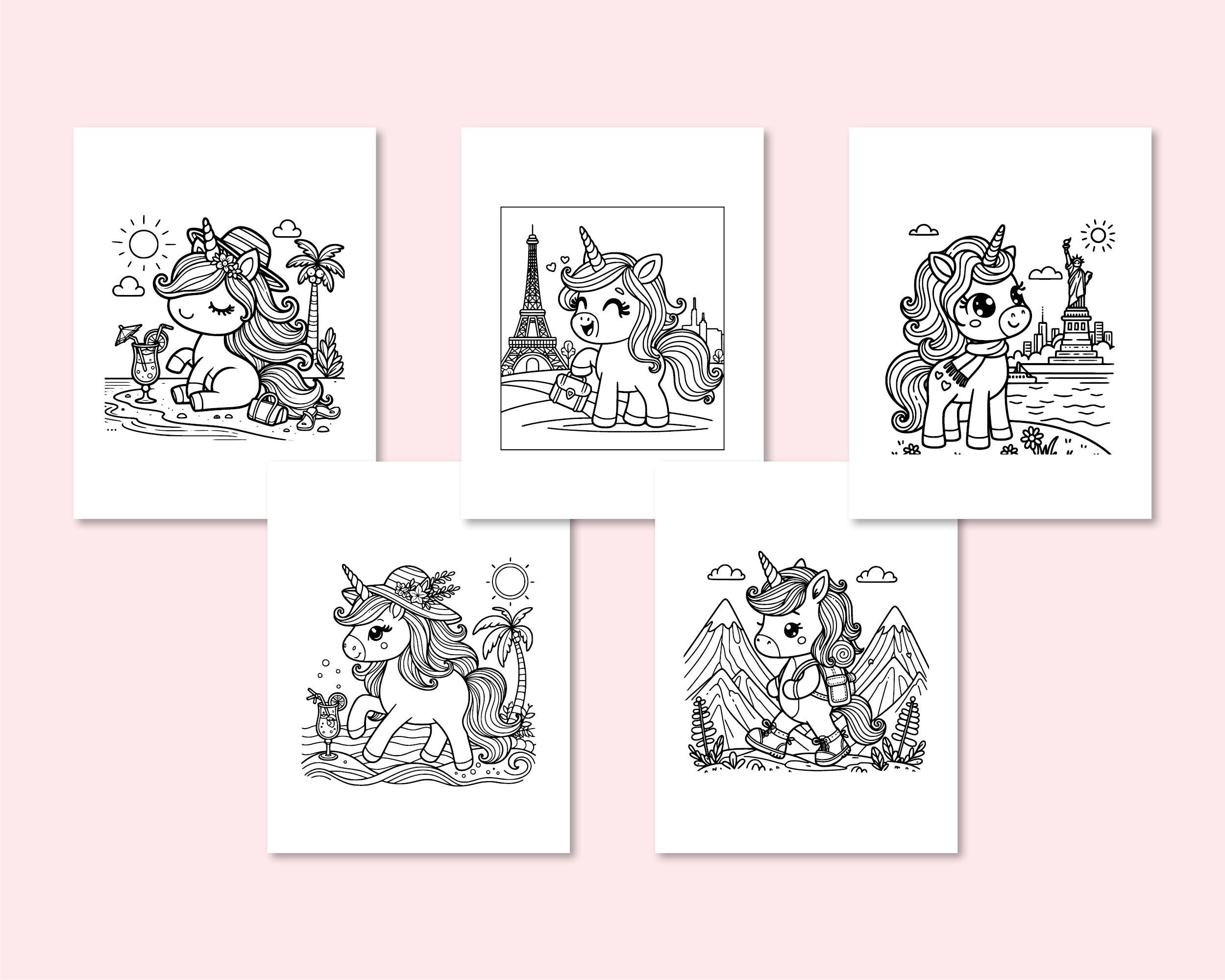 Unicorn Coloring Pages Vacation | 20 Printable Kids Coloring Pages ...