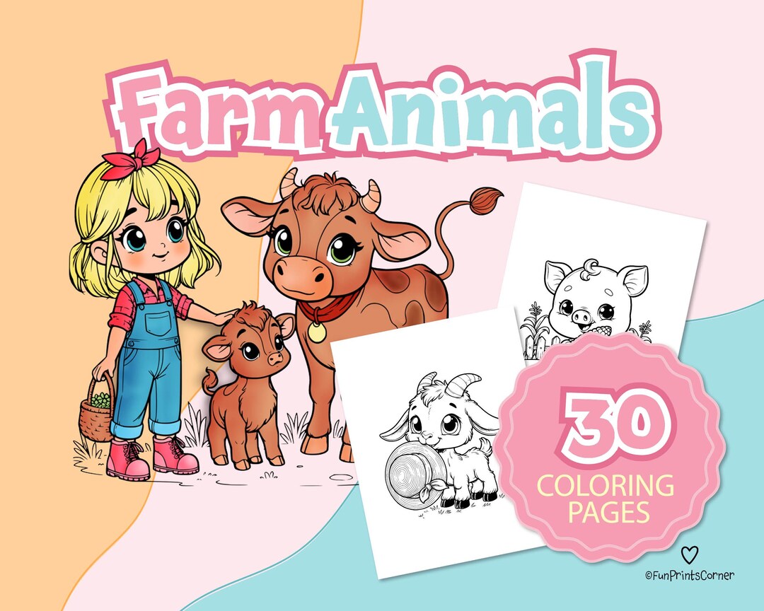 30 Farm Animals Coloring Pages for Kids | Farm Coloring Page | Kids ...
