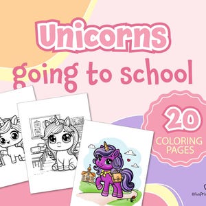 Unicorns Going to School Coloring Pages | 20 Printable Kids Coloring ...