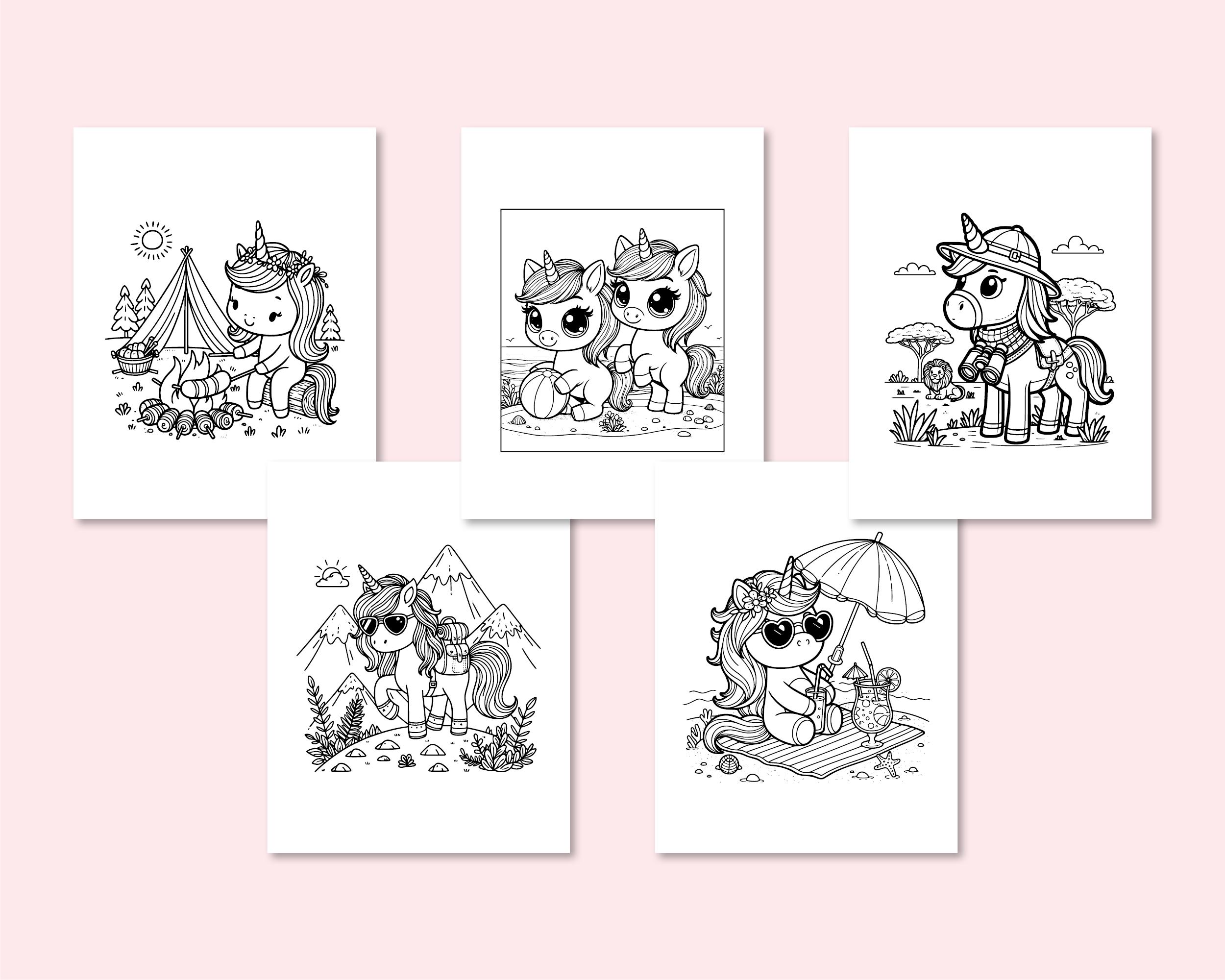 Unicorn Coloring Pages Vacation | 20 Printable Kids Coloring Pages ...