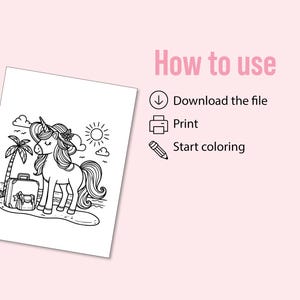 Unicorn Coloring Pages Vacation | 20 Printable Kids Coloring Pages ...
