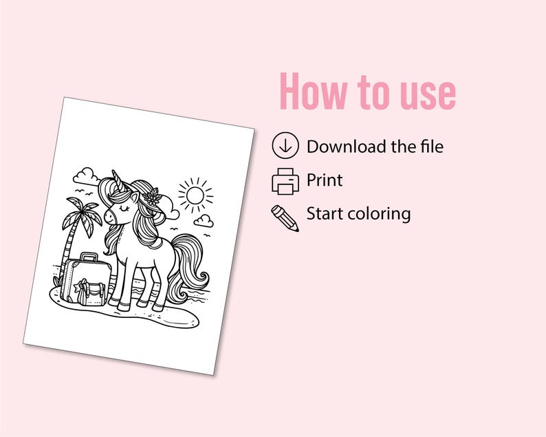 Unicorn Coloring Pages Vacation | 20 Printable Kids Coloring Pages ...