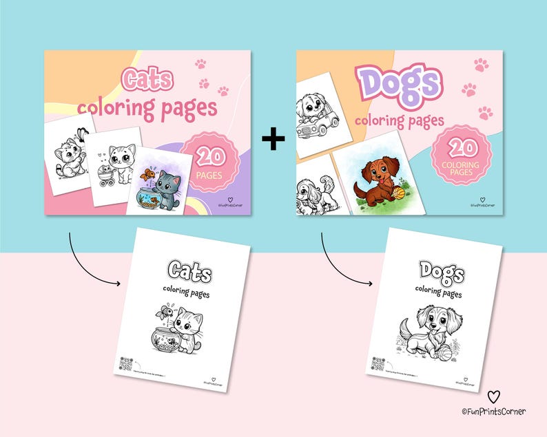 Cats & Dogs Coloring Pages 40 Printable Kids Coloring Pages Cat ...