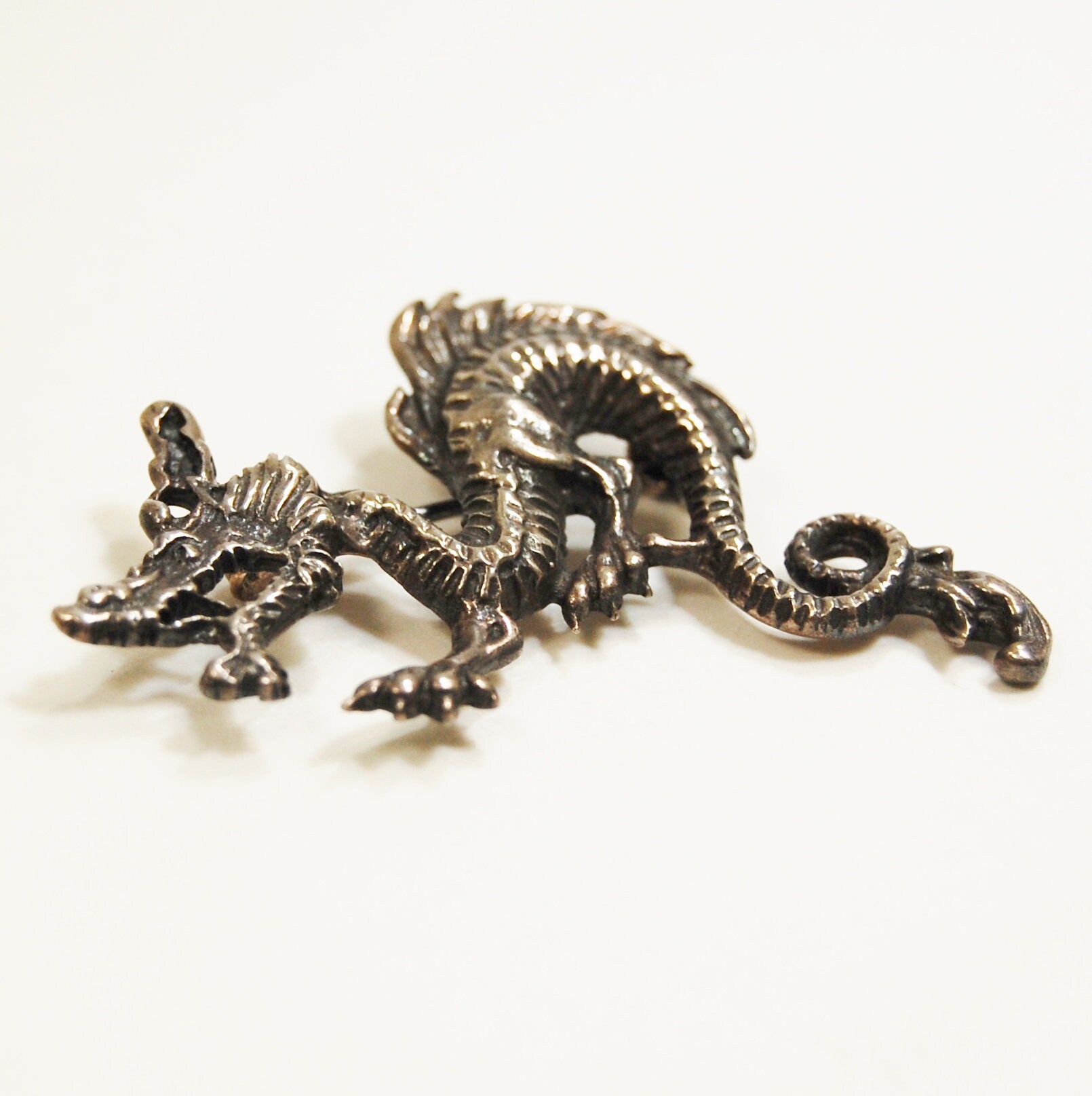 Vintage Sterling Dragon Brooch Asian Detailed 925 Pin | Etsy