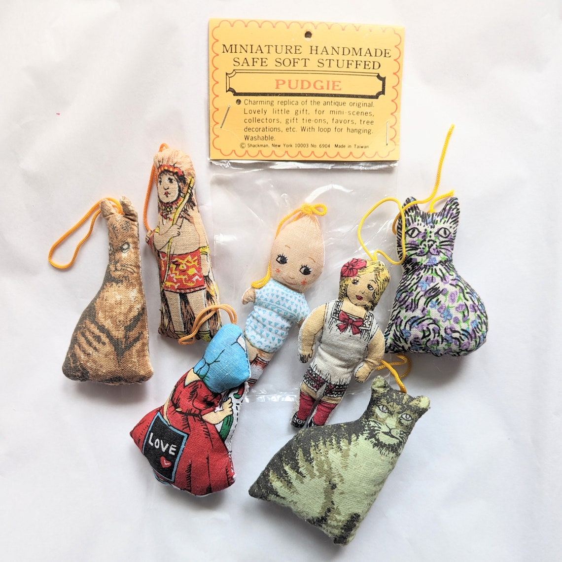 Vintage Shackman Fabric Christmas Ornament Lot Antique Replica Cats ...