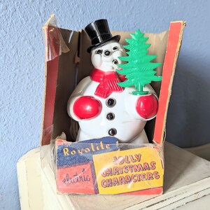 Vintage 1950s Christmas Royalite Hard Plastic Snowman Light Royal ...