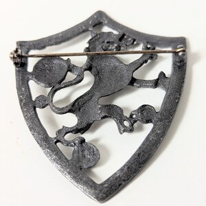 Vintage 1960s Lion Crest Shield Brooch Pewter Medieval Style - Etsy