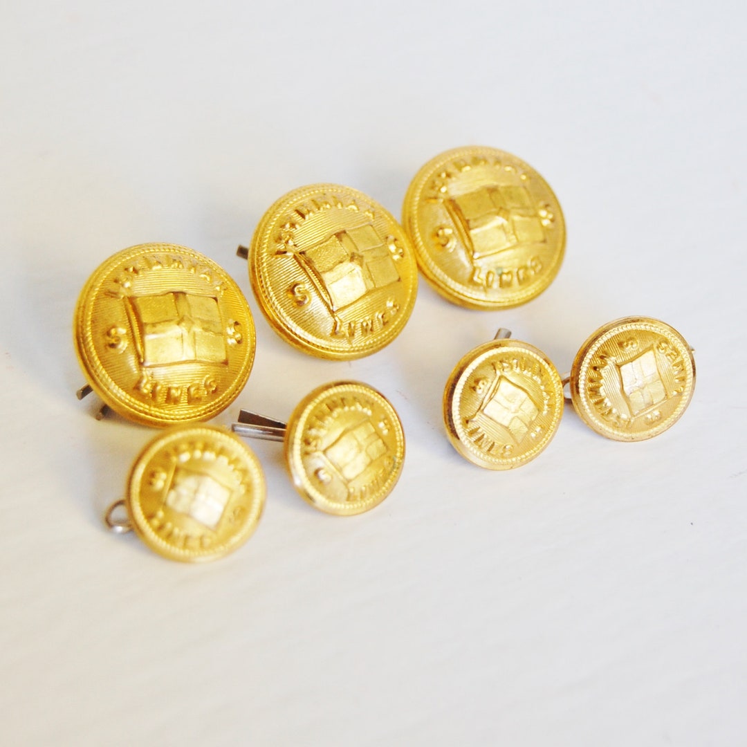 Vintage SS Isthmian Lines Button Gold Tone U.S. Merchant Marine Lot of ...