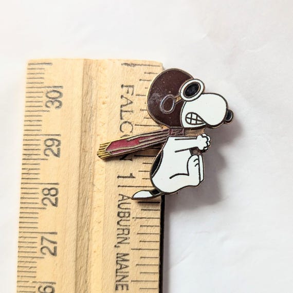 Vintage 70s PEANUTS Snoopy as Red Baron Enamel on Met… - Gem