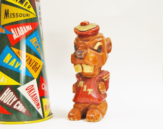 Vintage 1940s 50s MIT Mascot Carved Wood Carter Hoffman Original Tim ...