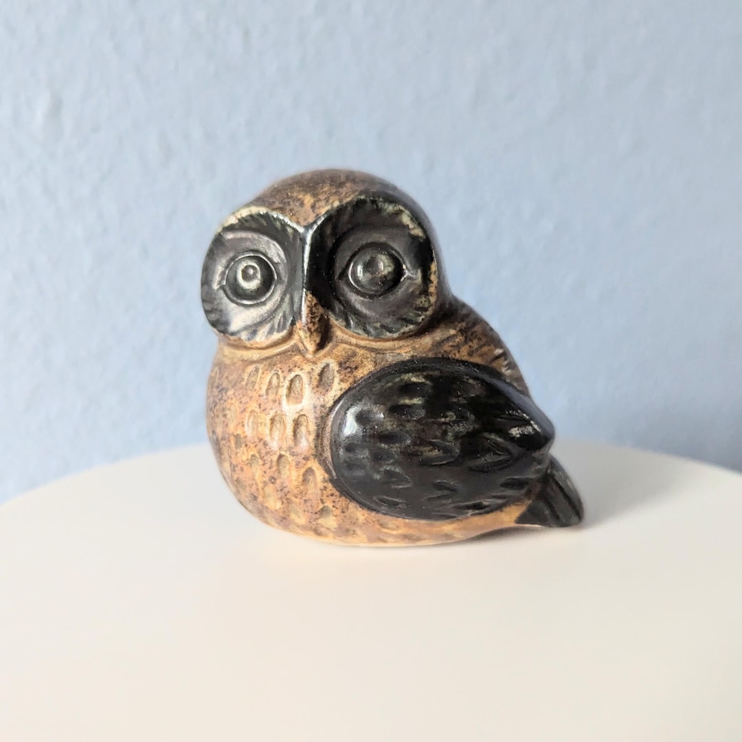 Vintage 60s Stoneware Brown Pottery Owl Otagiri Cute Bird Japan - Etsy