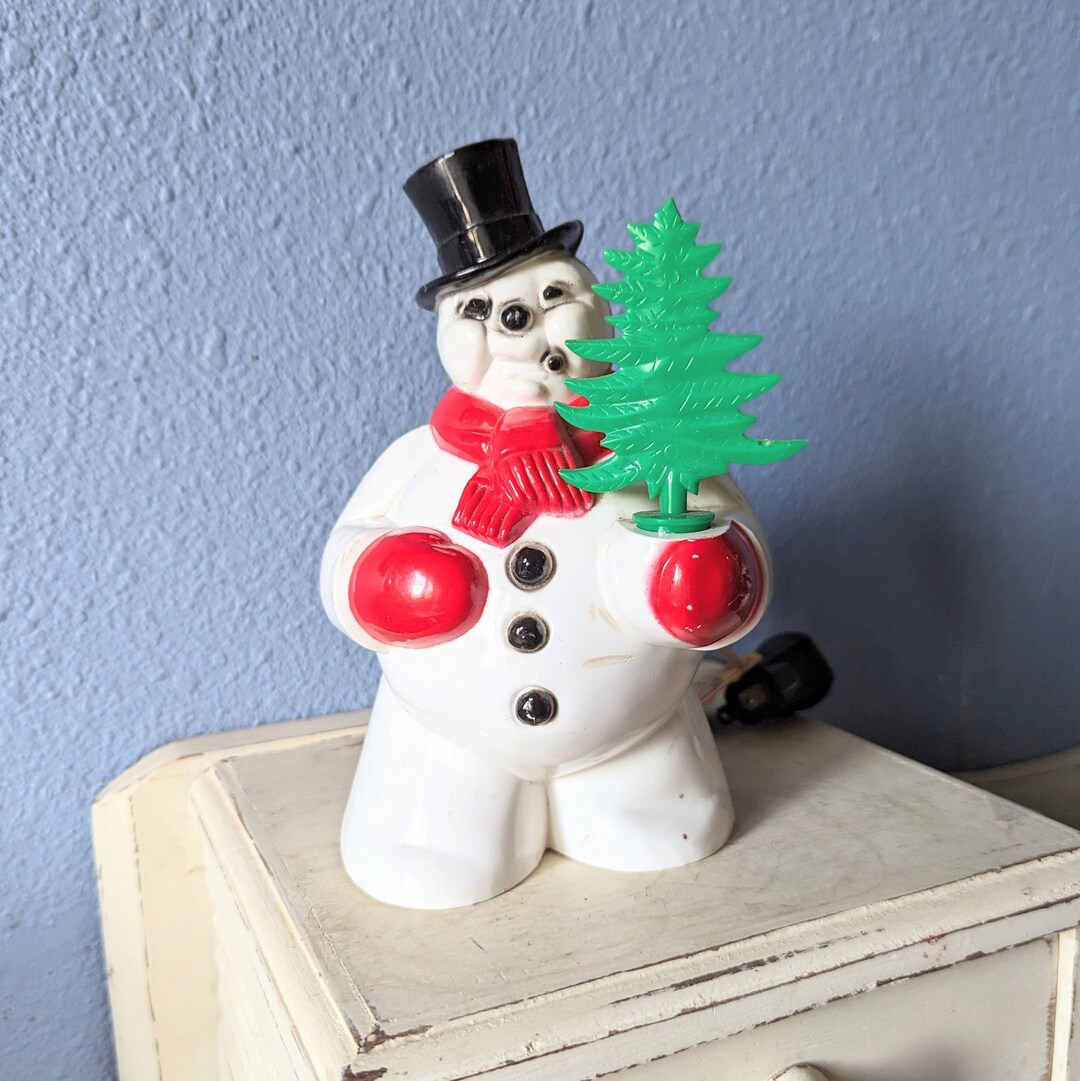 Vintage 1950s Christmas Royalite Hard Plastic Snowman Light Royal ...