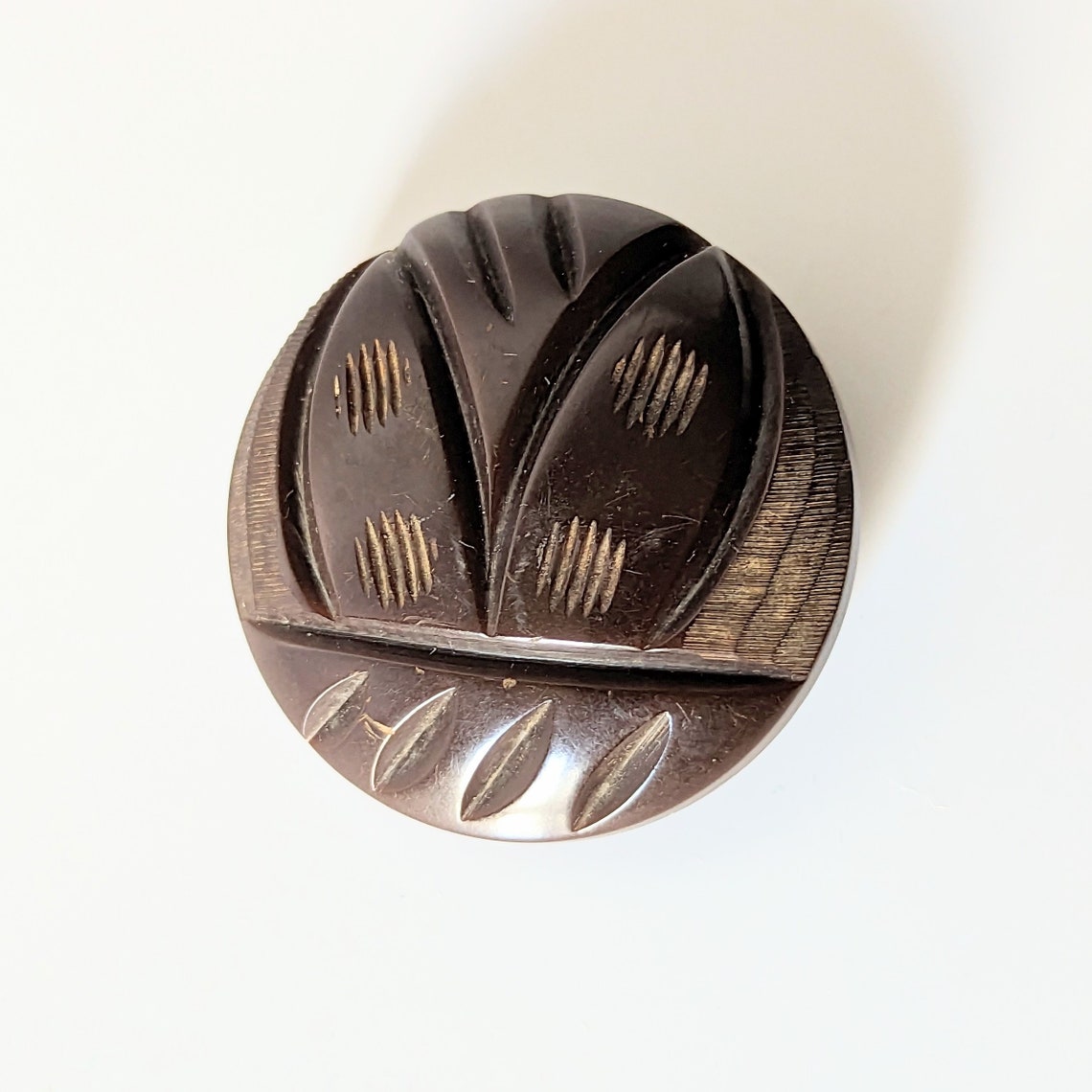 Vintage 1930s Chunky Carved Bakelite Button Dark Brown Coat - Etsy