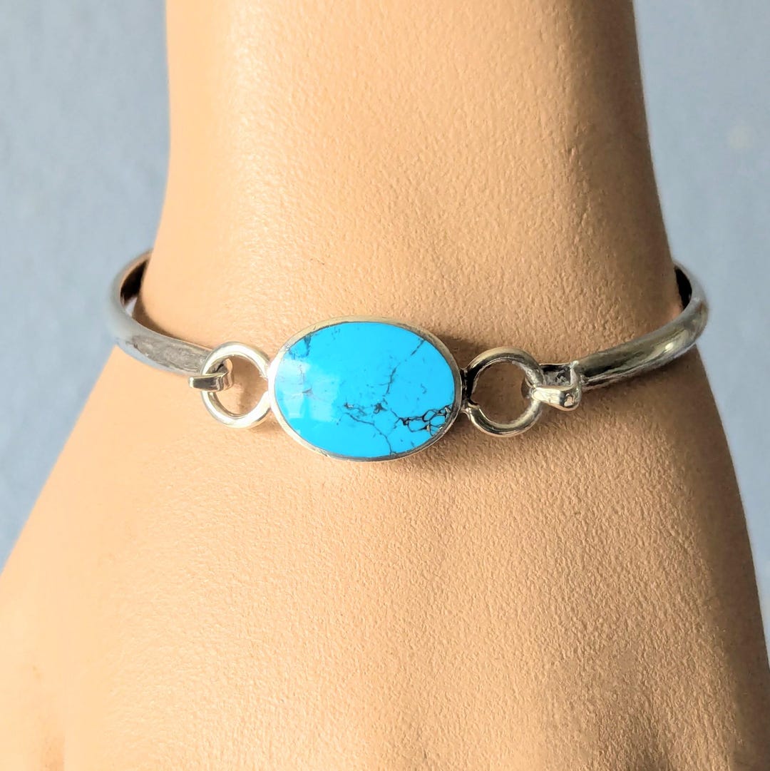 Vintage Mexican Silver Turquoise Bracelet Bangle MEXICO 925 Sterling - Etsy