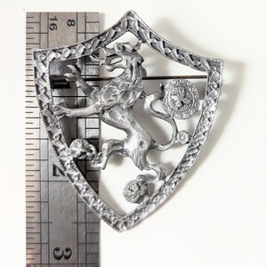 Vintage 1960s Lion Crest Shield Brooch Pewter Medieval Style - Etsy
