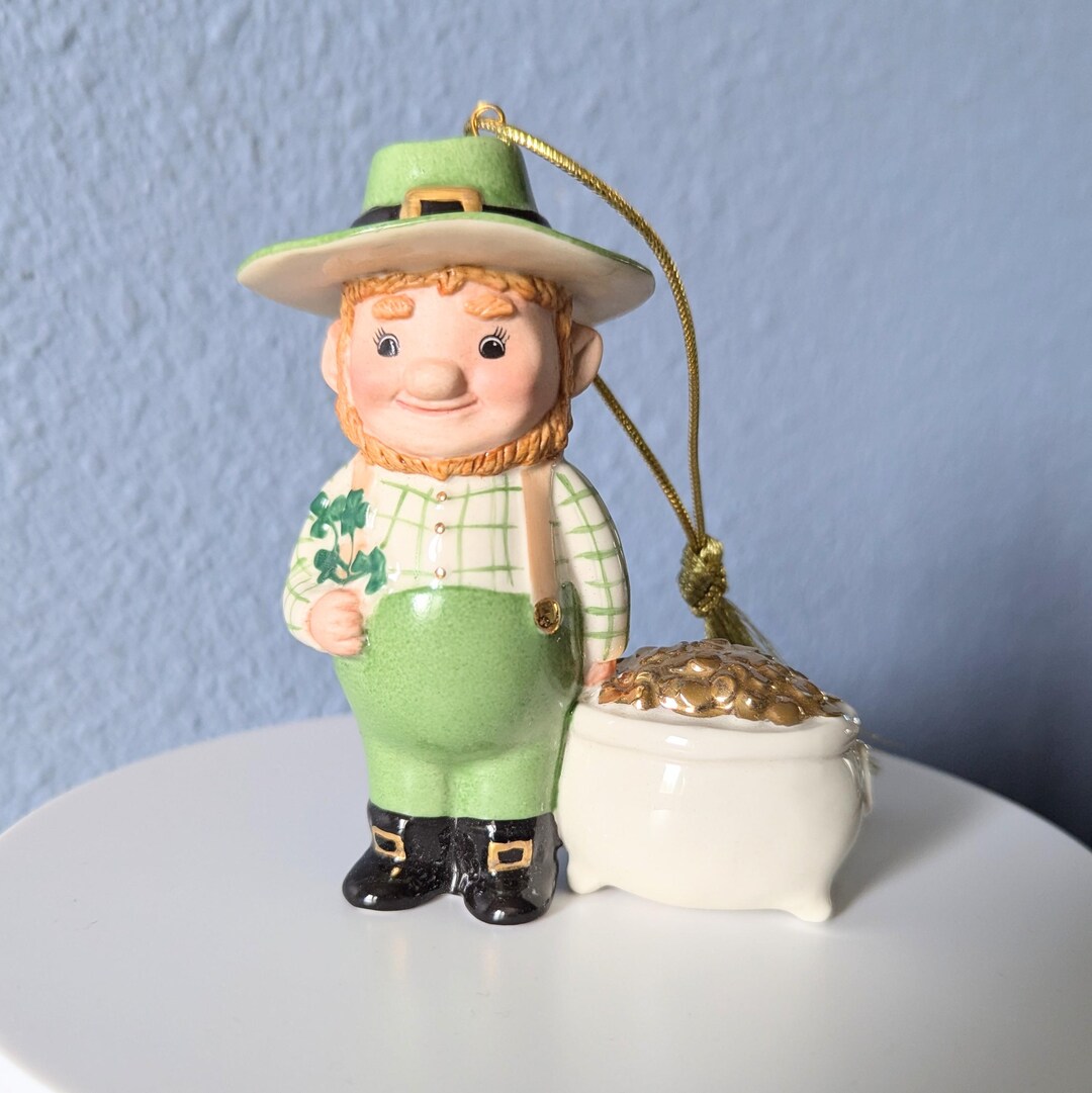 Vintage Lenox My Lucky Leprechaun Porcelain Ornament Pot of Gold - Etsy