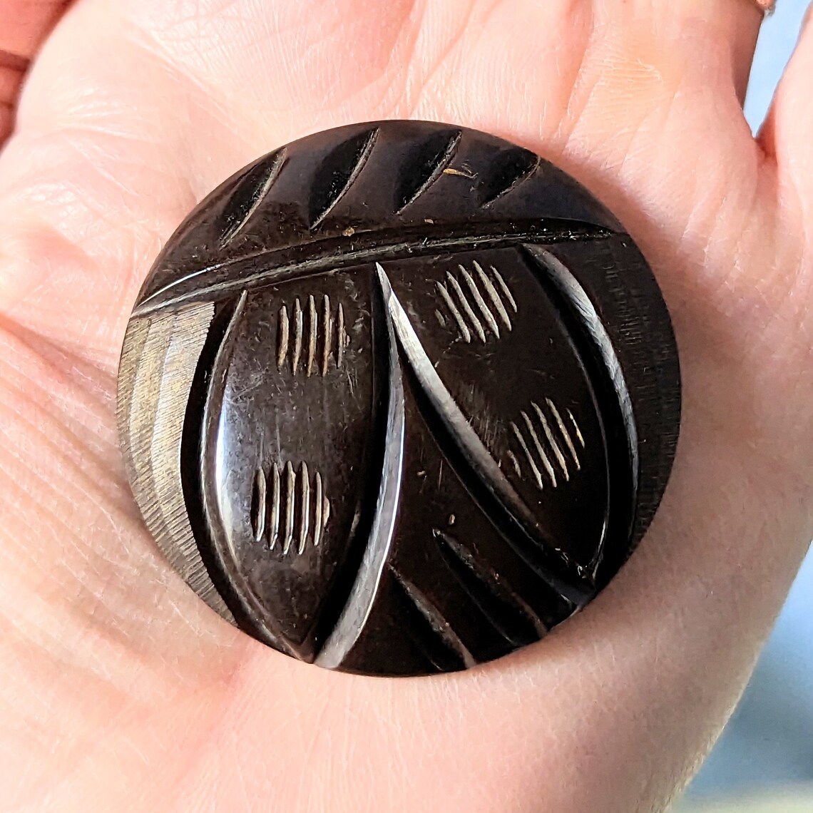 Vintage 1930s Chunky Carved Bakelite Button Dark Brown Coat - Etsy