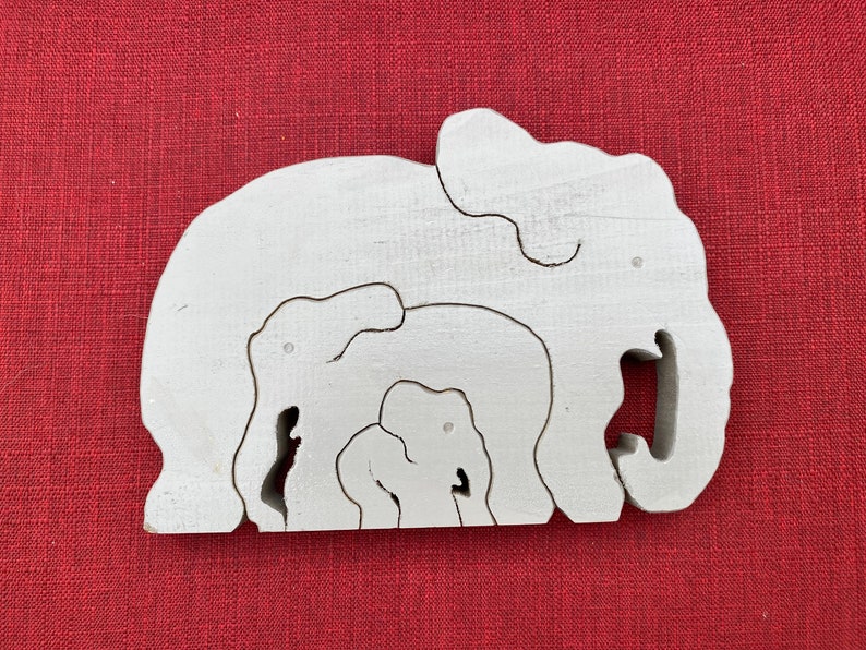 Wooden 3 Tier Elephant Puzzle and Decoration. Great for Adults and ...