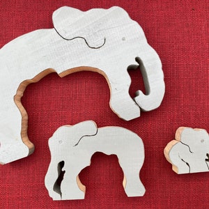 Wooden 3 Tier Elephant Puzzle and Decoration. Great for Adults and ...