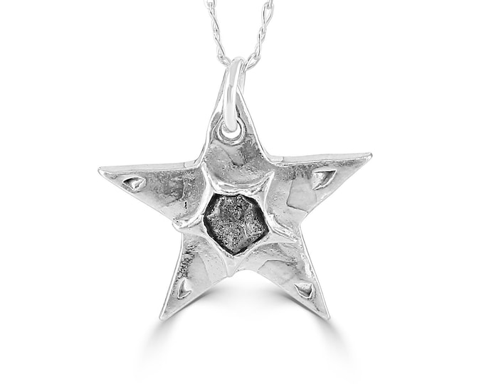 Large Silver Star Meteorite Necklace - With Real Iron Meteorite - Etsy