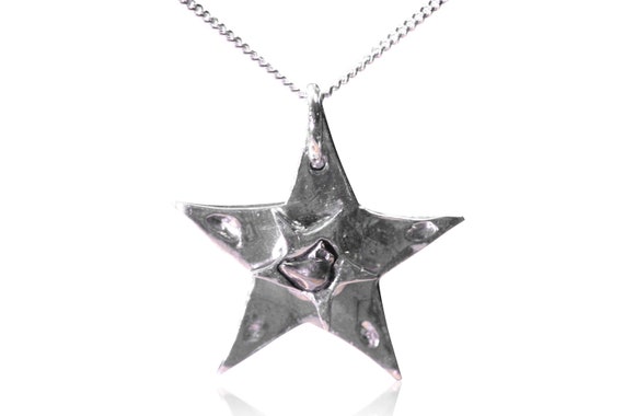 Large Silver Star Meteorite Necklace With Real Iron | Etsy