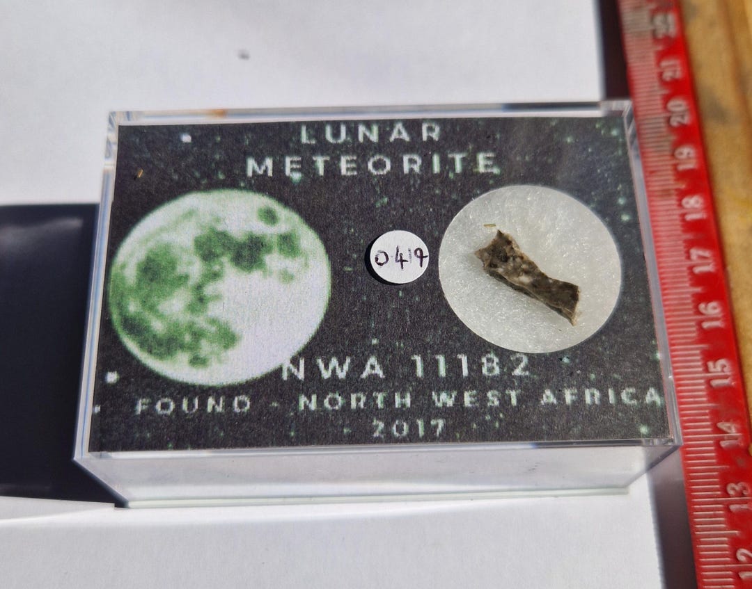 Boxed Moon Rock Slice -lunar Meteorite NWA 11182- 0.419 Grams - NEW ...