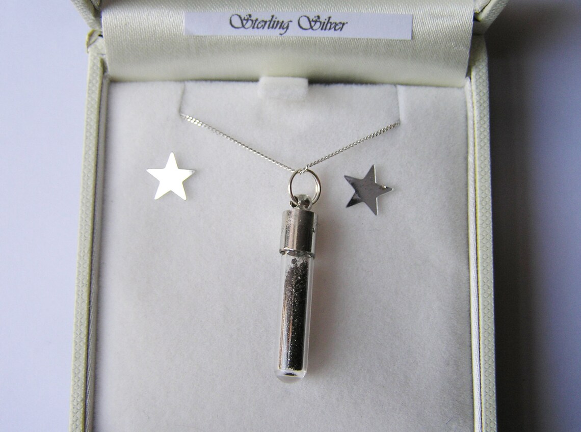 Genuine Meteorite Stardust Necklace - Classic Test Tube Shape - Etsy