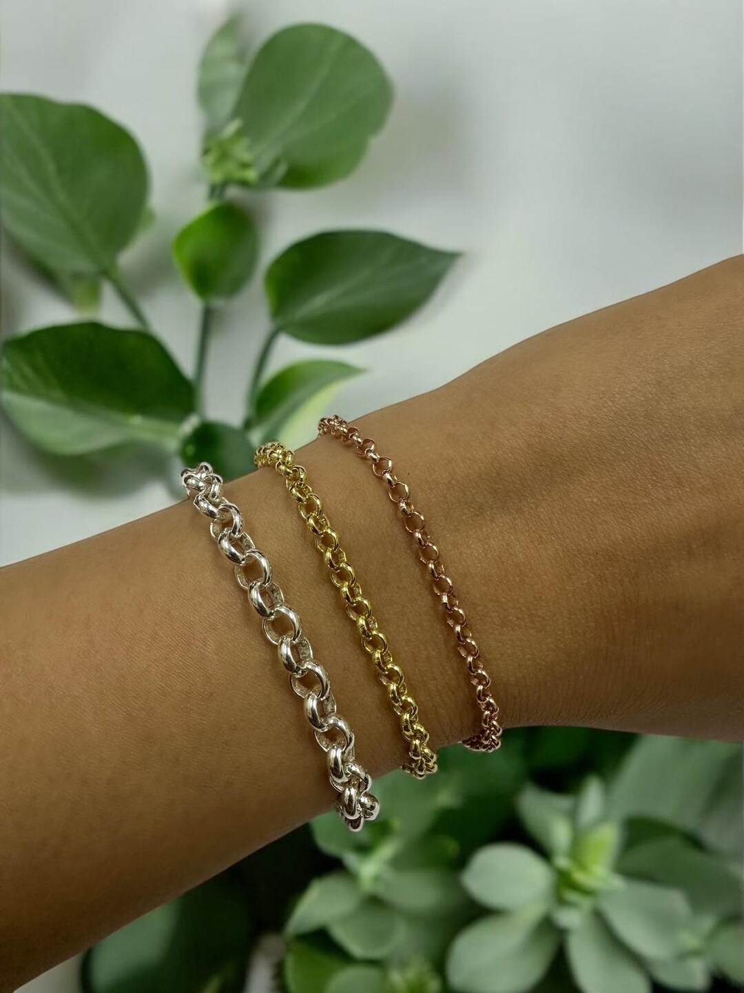 925 Sterling Silver Rolo Cable Chain, Paperclip Rolo Chain, Silver ...