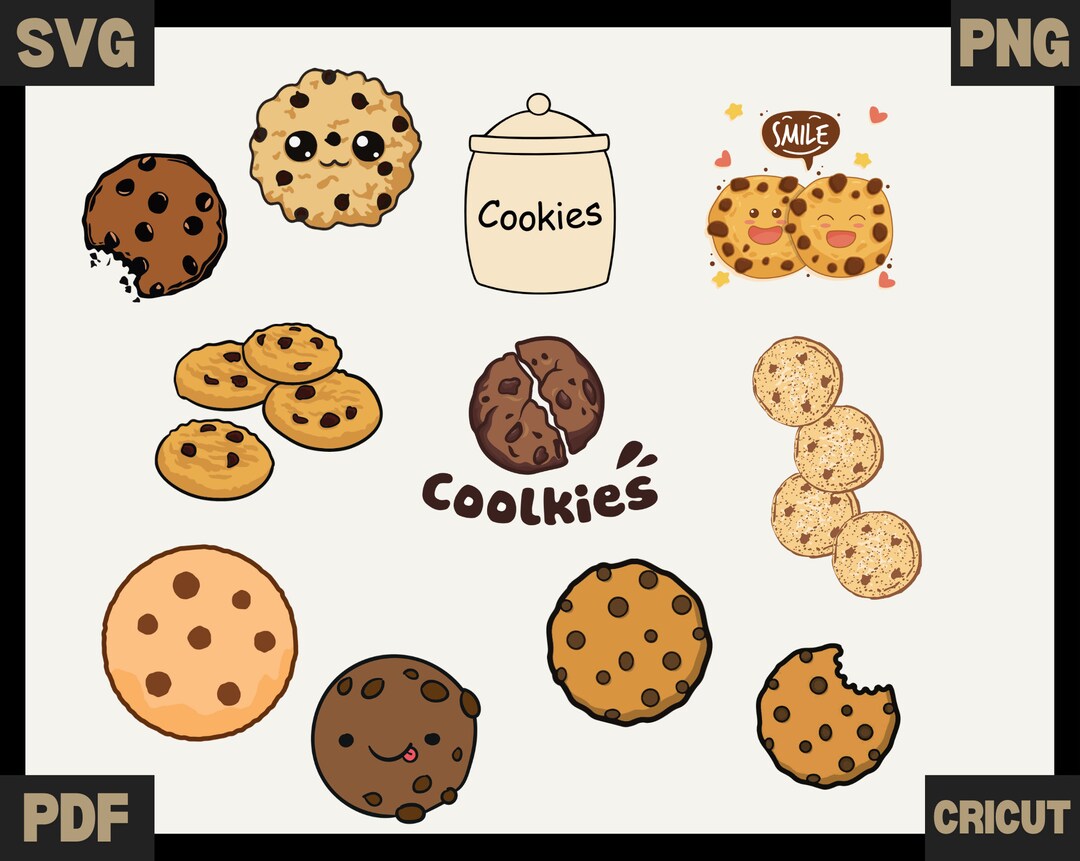 Cookie Svg,png Chocolate Chip Cookie Svg, Cookie Clipart, Cookie Png ...